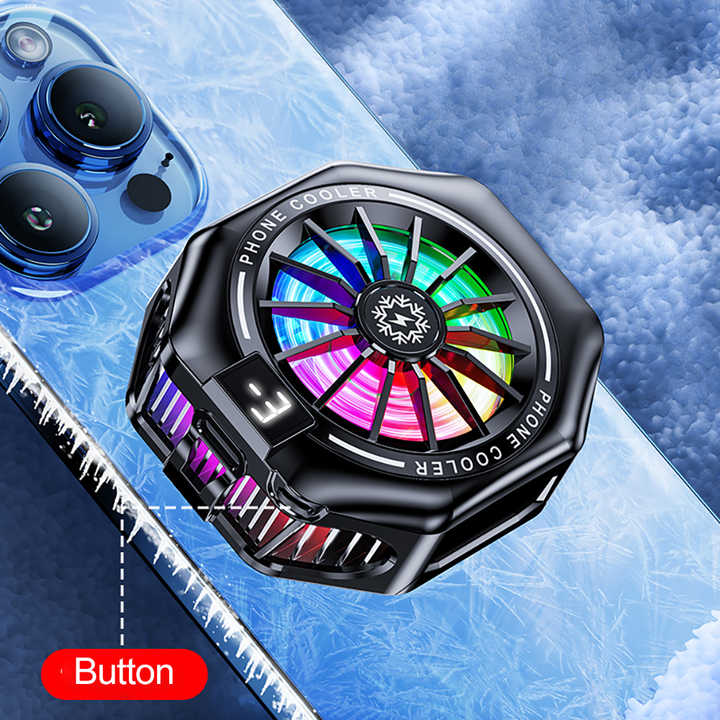 Magnetic Cell Phone Cooler RGB Phone Cooling Fan Portable Lightweight ...