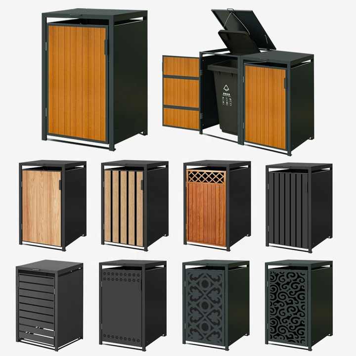 Outdoor Trash Bin Enclosure - 240L Swing Lid Waste Bin