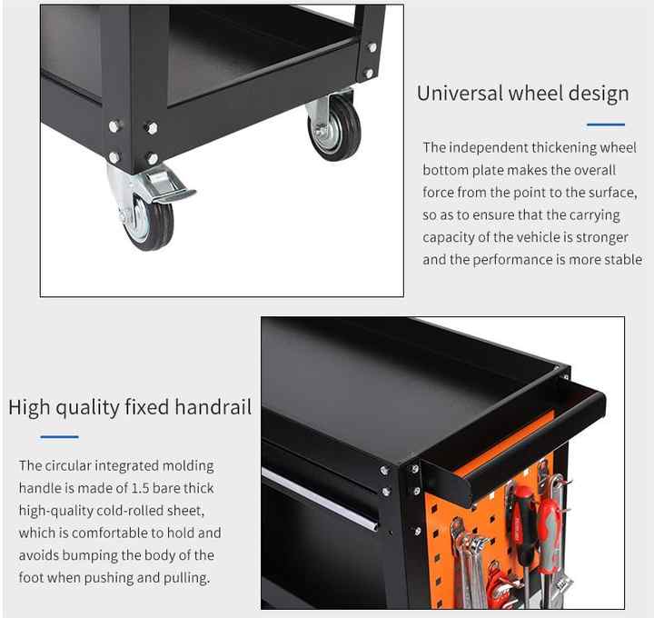 Auto Repair Mechanic Steel Tool Cart - Mobile & Durable