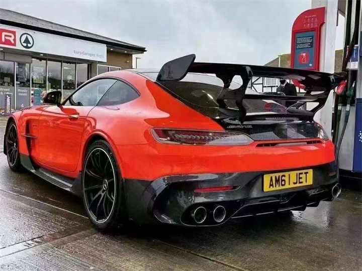 Black Series Style Half Carbon Fiber Front rear bumper side skirt spoiler fender hood Body Kit ...