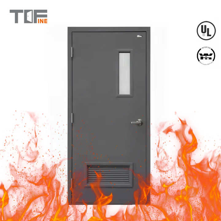 Fire Evacuation Door 0.8mm Galvanized Steel Thickness Fireproof Door Steel Modern Design Fire ...