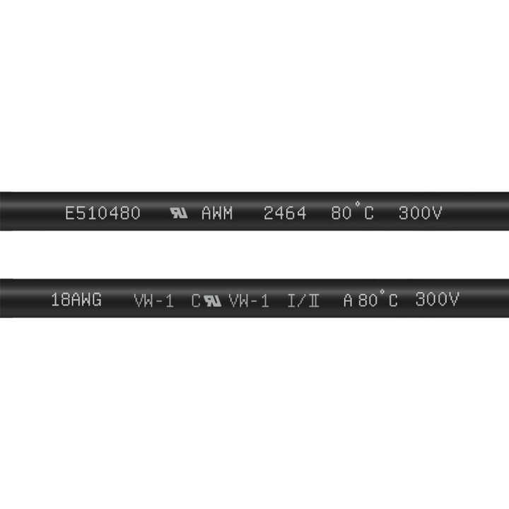 18AWG 300V AWM Style 2464 Power Cable - 80°C VW-1 Shielded Wire