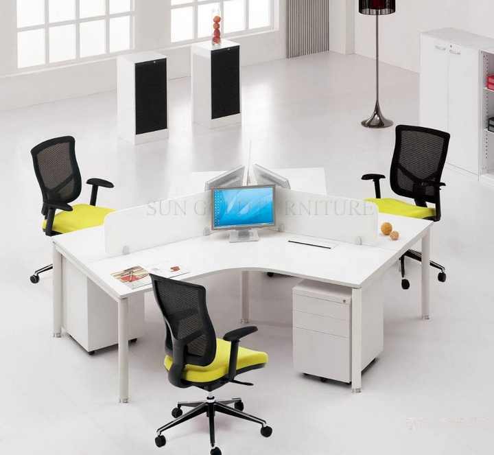 Modern Workstation Office Furniture for 3 Person Teams