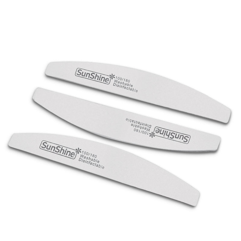 OEM Custom Logo Half Moon Nail Files 100/180 Grit Double Sided Files ...
