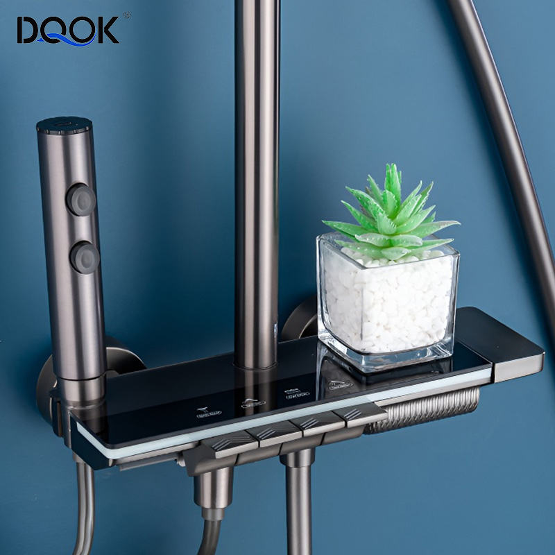 DQOK Contemporary Massage Piano Key Shower Set - Gray