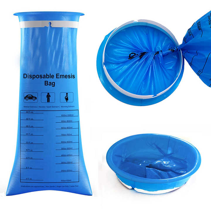 Plastic Foldable Emergency Puke Braf Bags - Hospital Travel