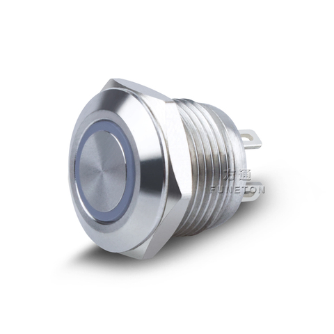 19mm 6 Pin DPDT 12V 220V 250V Push Button Switch - IP65 IK10