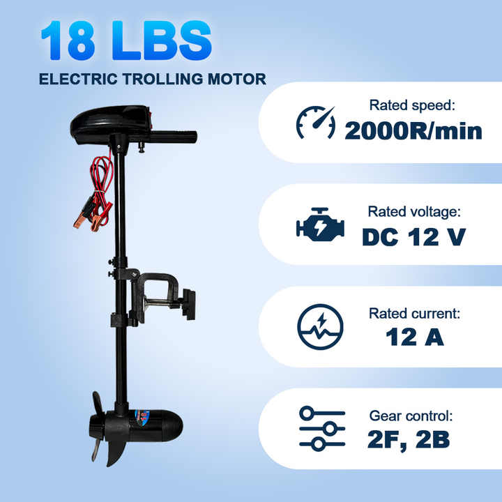 12V 18LB Electric Outboard Motor for Inflatable Kayaks & Canoes