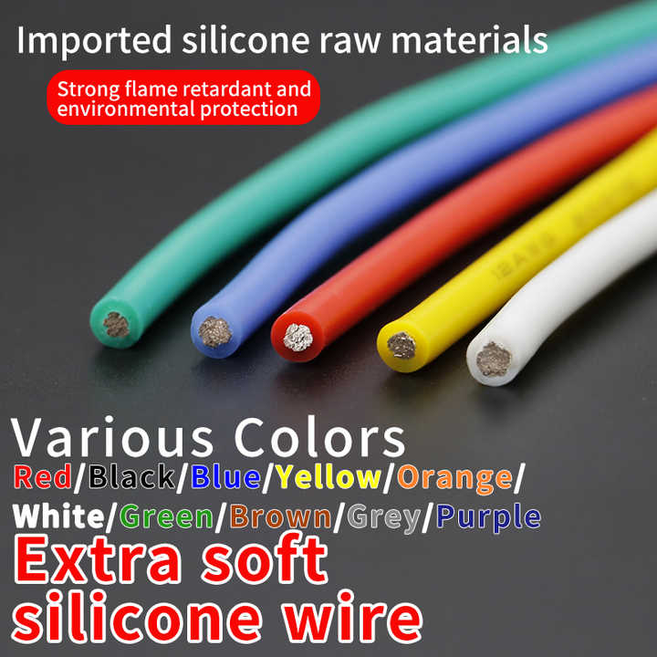 Customizable Silicone Wire 14 18 20 22 24 AWG Electrical Flexible Soft Tinned Copper Silicone ...