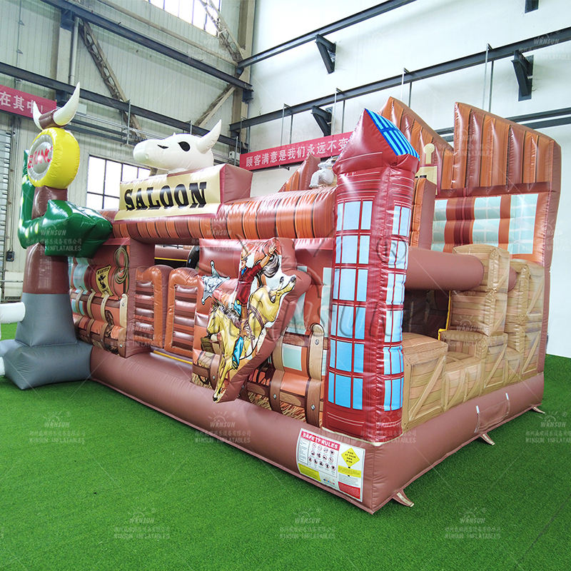 WINSUN 2025 Commercial Inflatable Bouncy Castle Western Cowboy Saloon ...