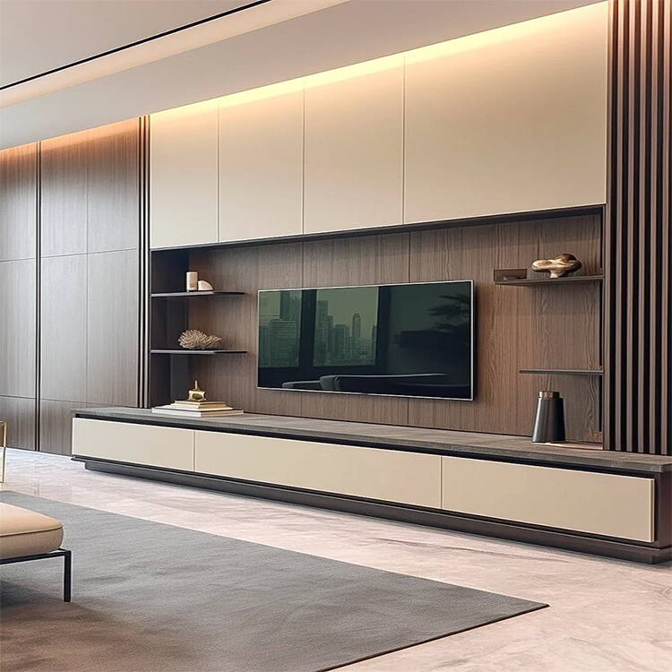 Low Price MDF TV Wall Unit Design Solid Wood Construction | Alibaba.com