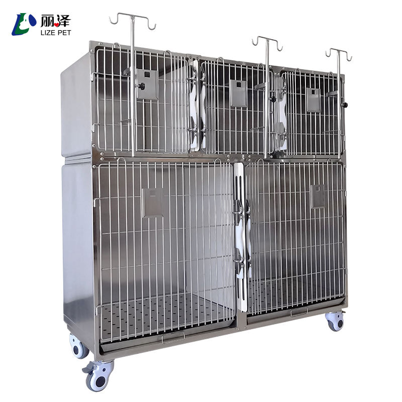 Manufacturer Large 304 Stainless Steel Cage Pet Hospital Cage Double ...