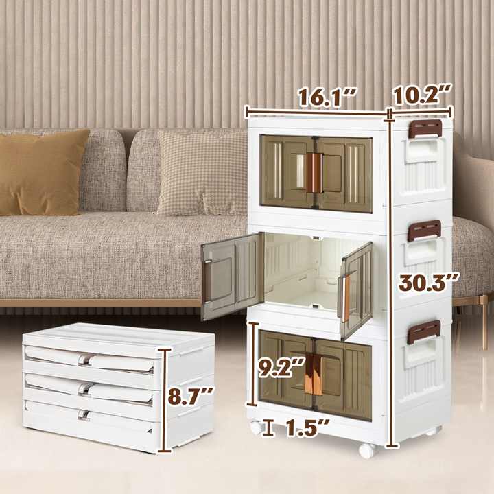 Wholesale Foldable Double Door Open PP Plastic Storage Box