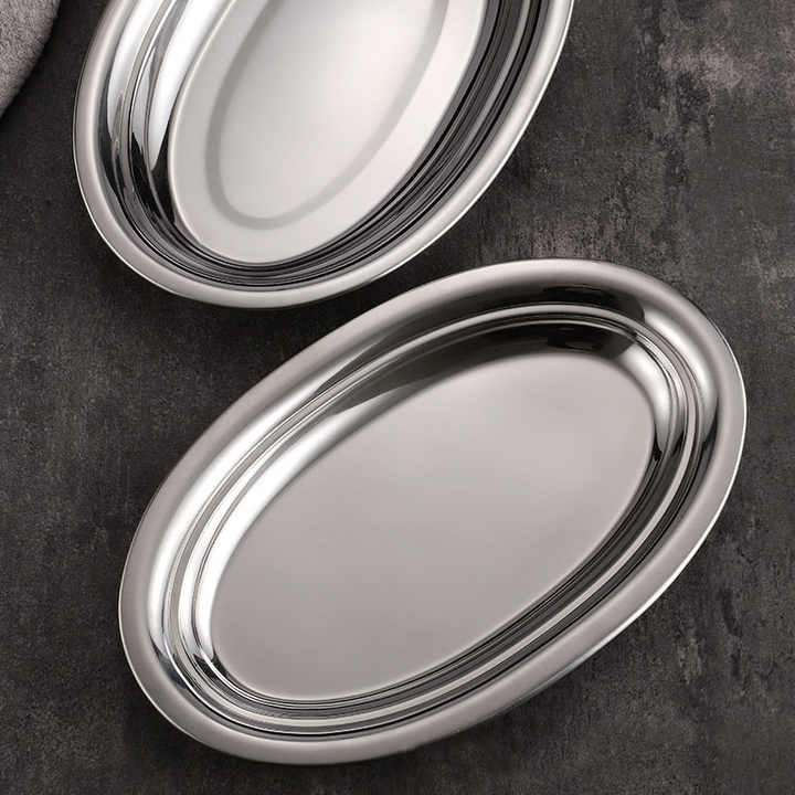 Stainless Steel Oval Plates - Versatile and Durable