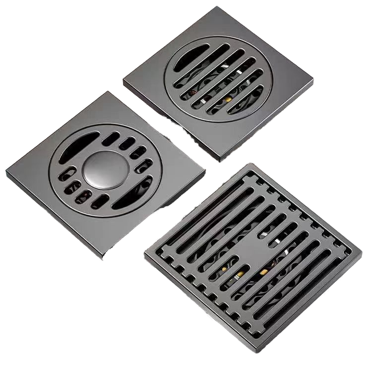 YOTO Gun Ash Modern Polished Stainless Steel Flap Gravity Floor Drain ...
