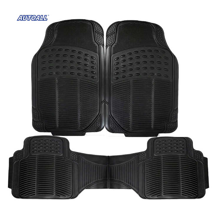 All Weather Rubber Car Interior Floor Mats 3-Piece Waterproof Odorless ...