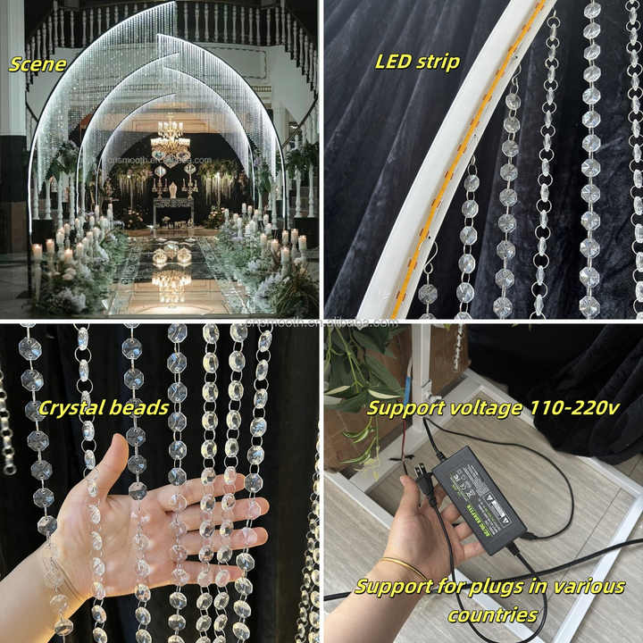 Exquisite Wedding Aisle Bead Metal Stand Light Decoration