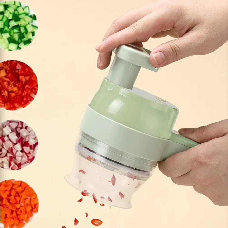 Multifunctional 4 In1 Electric Vegetable Cutter Slicer Garlic Mud ...