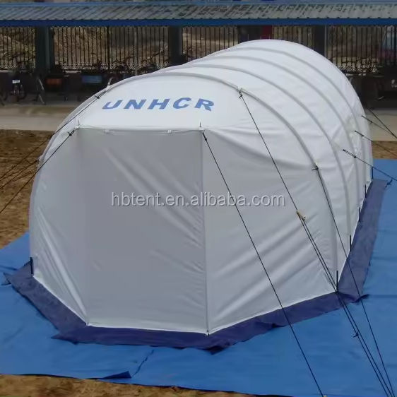 Stock UN Disaster Relief Tent Refugee Tent Fibreglass Pole Light Weight ...