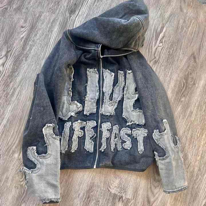 Custom Hoodies - Vintage Embroidery & Distressed Patches