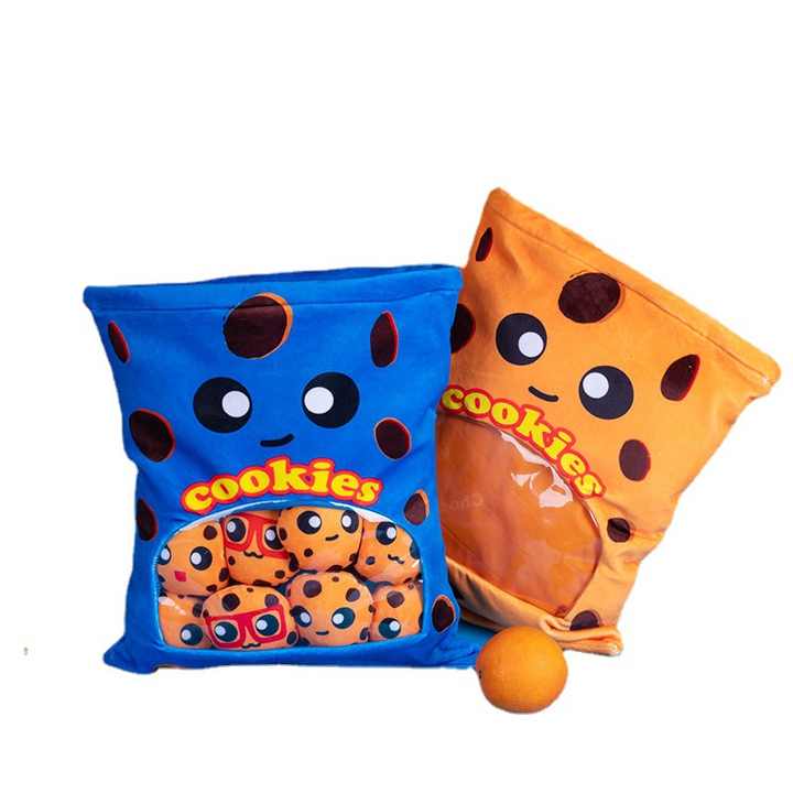 Biscuit Snacks Cuddle Pillow Plush Toy with Rattle Paper Children Plush ...