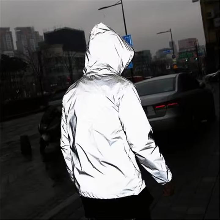 AQTQ Custom Men's Reflective Waterproof Jacket Nightwear Hooded ...