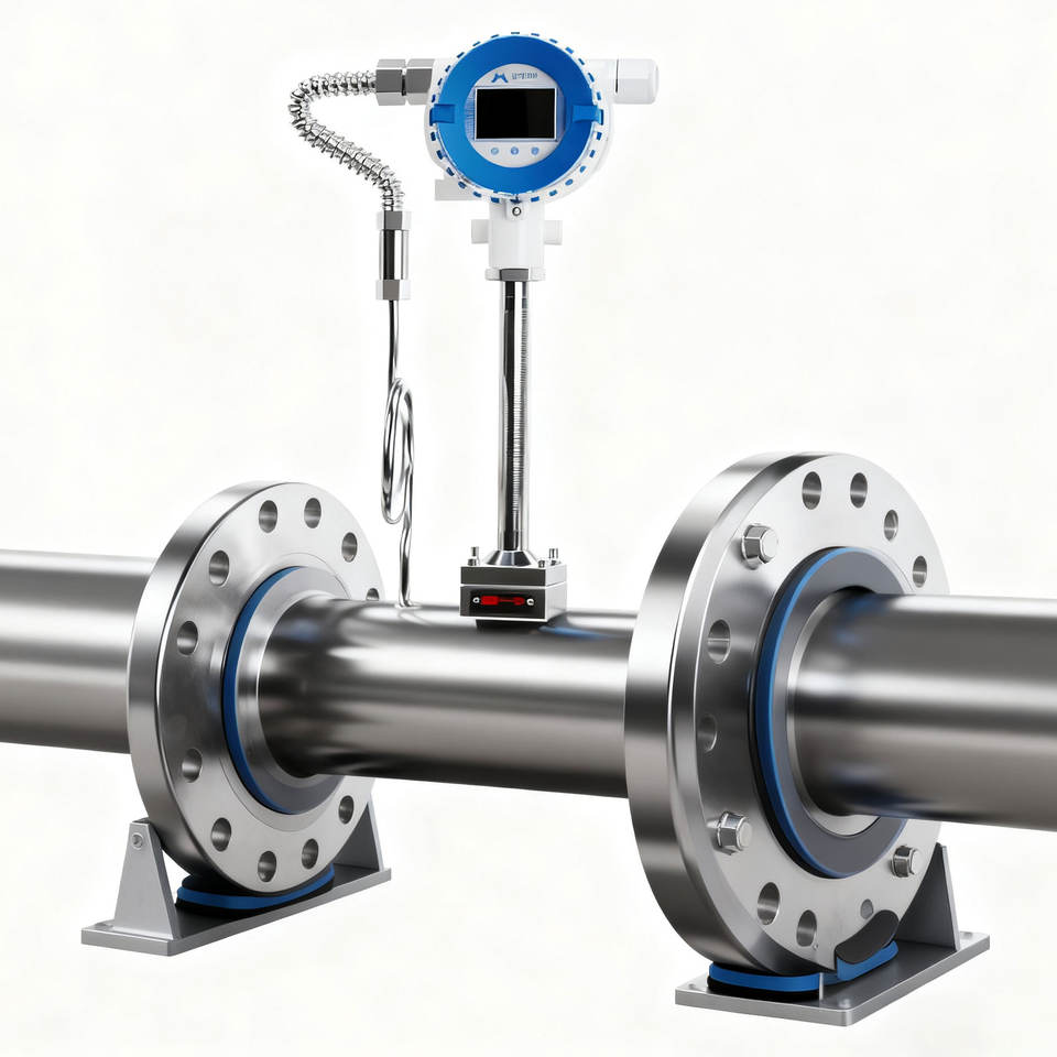 4-20mA RS485 Output Digital Vortex Flowmeter for Gas/Air High Accuracy Industrial Flow Sensor ...