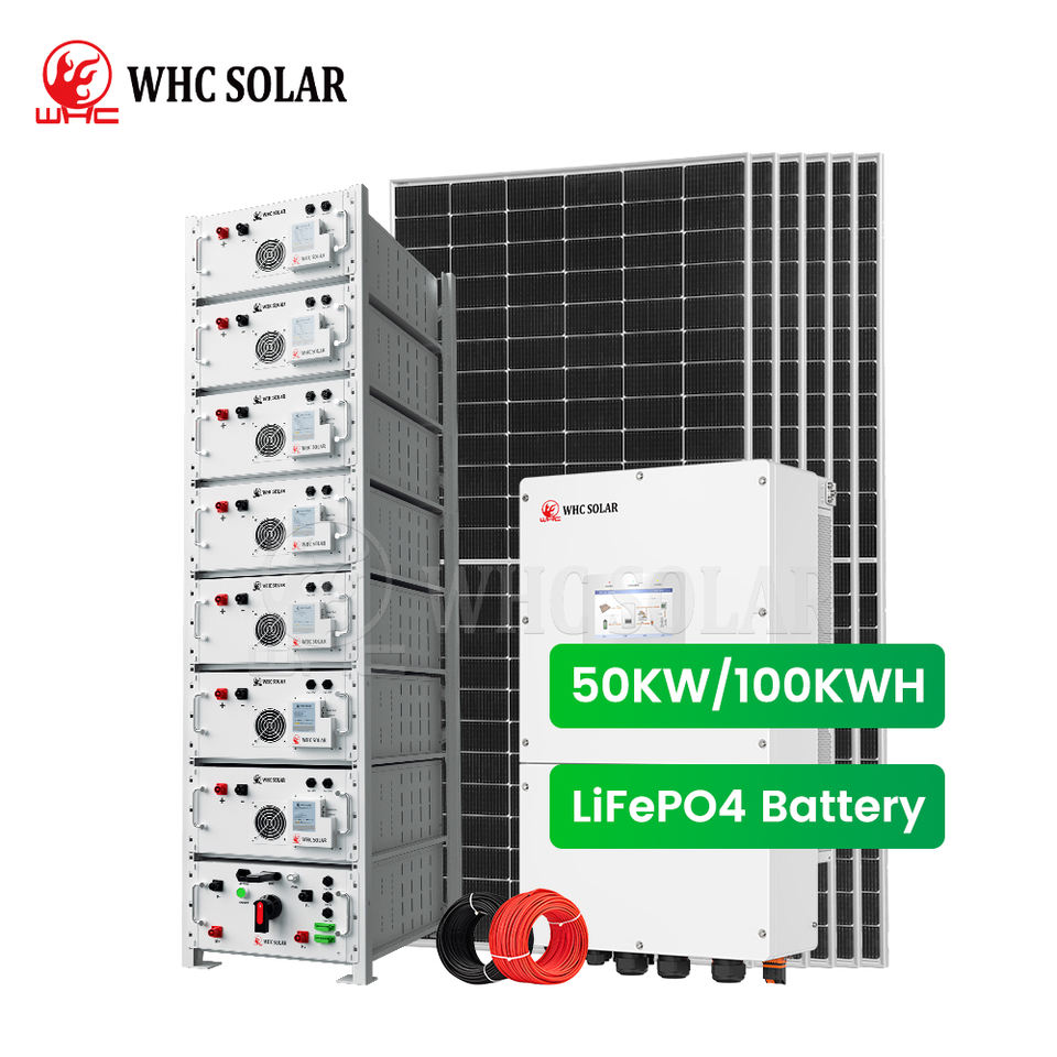 For 3 Phase 400V Grid 50Kw LiFePO4 Battery 100KWh Hybrid Inverter Pure ...