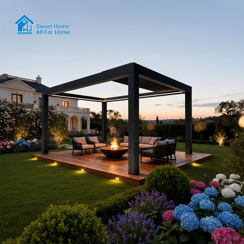 Sweet Home Aluminum Pergola Modern Bioclimatic Sun Rain Protection ...