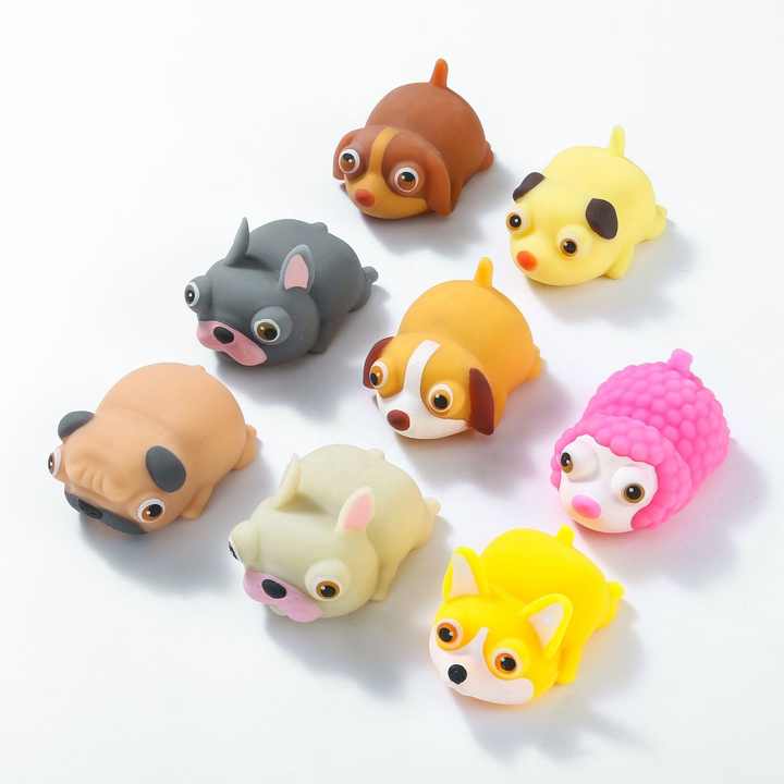 Puppy Mochi Soft Rubber Toy Cute TPR Eye Blowing Animal Neutral ...
