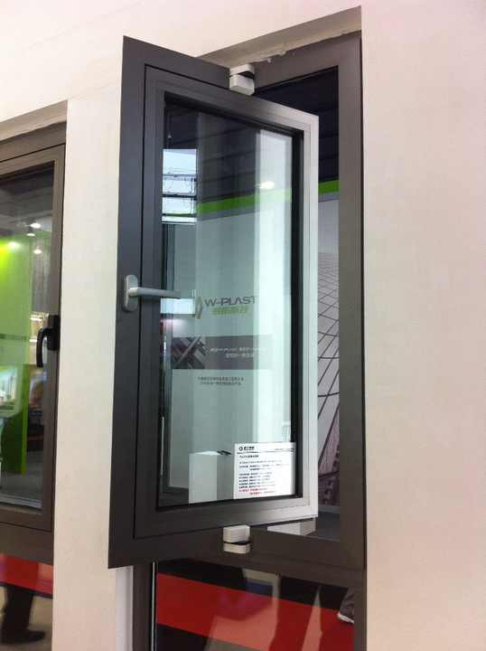 Aluminium Frame Vertical Pivot Window - 3 Panel Tempered Glass