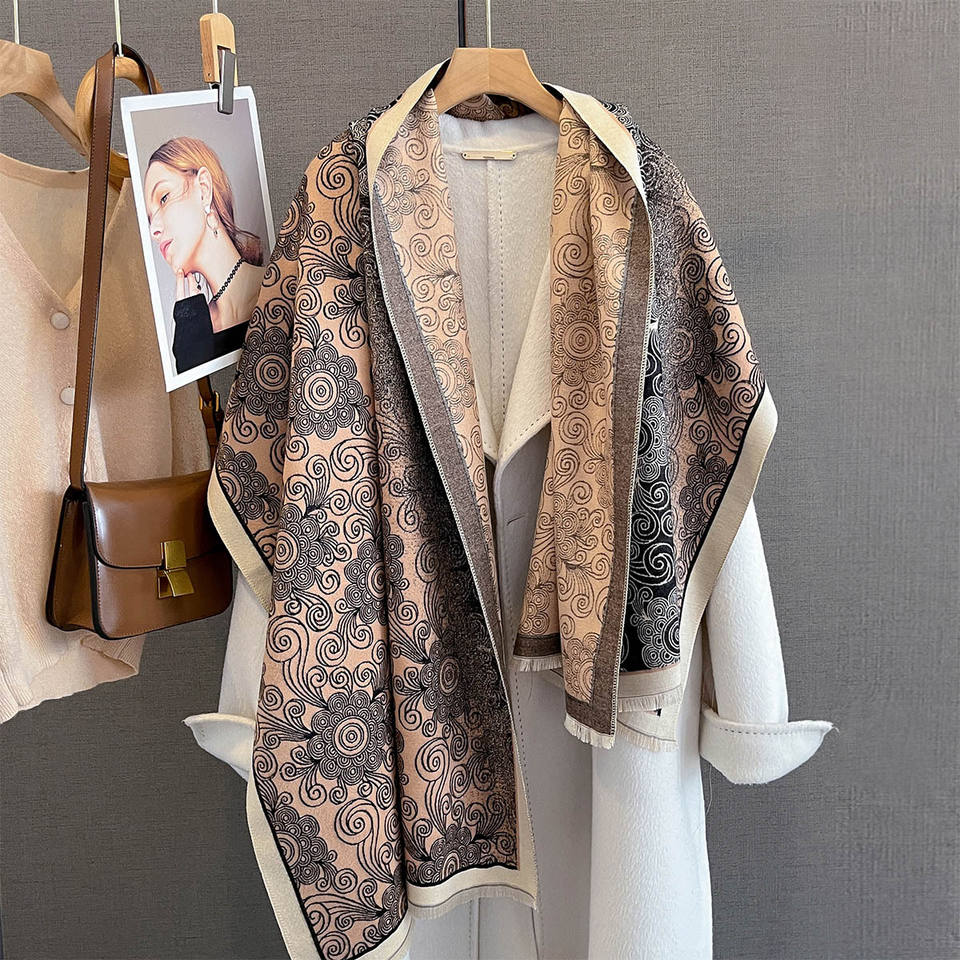 2026 Retro Fashion Winter Soft Scarf for Women Shawl Wrap Warm Heavy ...