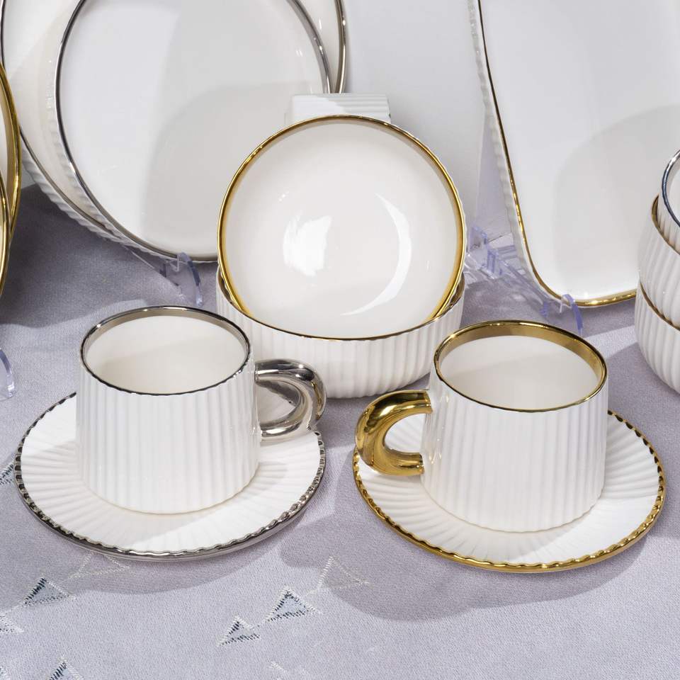 2024 Luxury High-End Disposable Ceramic Dinnerware Set Modern Design ...