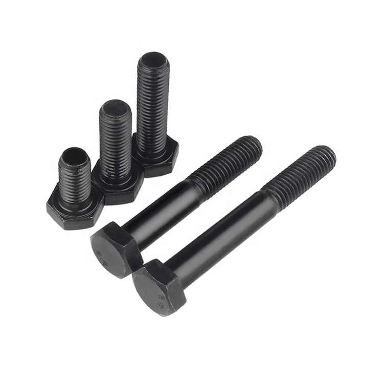 Black Steel Hexagon Bolts M12 M13 DIN933 Fasteners