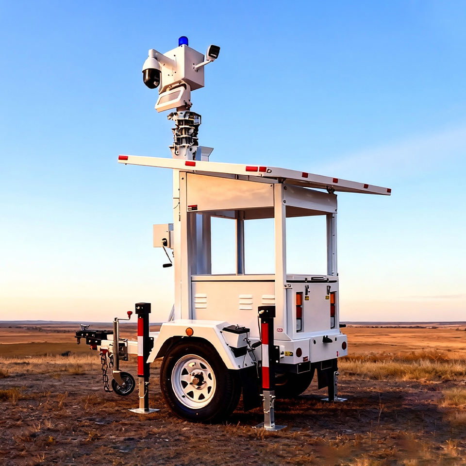 Off Grid Solar Security CCTV Trailer with CE Certification for High ...