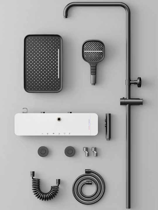 Gun Gray Piano 6-way Multi-function Thermostatic Shower Faucet ...