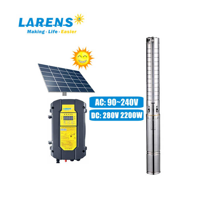 3PSS-H AC DC 3Hp 2200W Deep Well Submersible Solar Power Water Pump System Solar Borehole Pumps ...