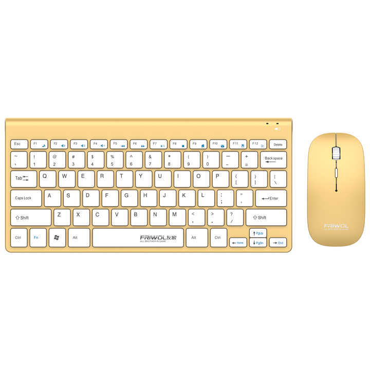 Mini Ergonomic 2.4G Wireless Waterproof Chiclet Keyboard Combo 1600 DPI ...