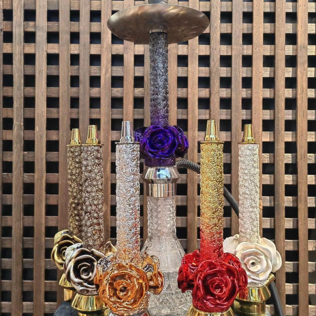 Resin+Aluminum Alloy Rose Hookah Set Multi-Color OEM/ODM Russian Style ...