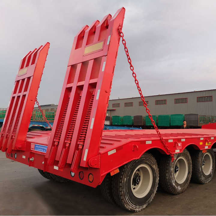 Front Loading Low Bed Trailer Mechanical Detach Lowboy 4 Axle Lowbed ...