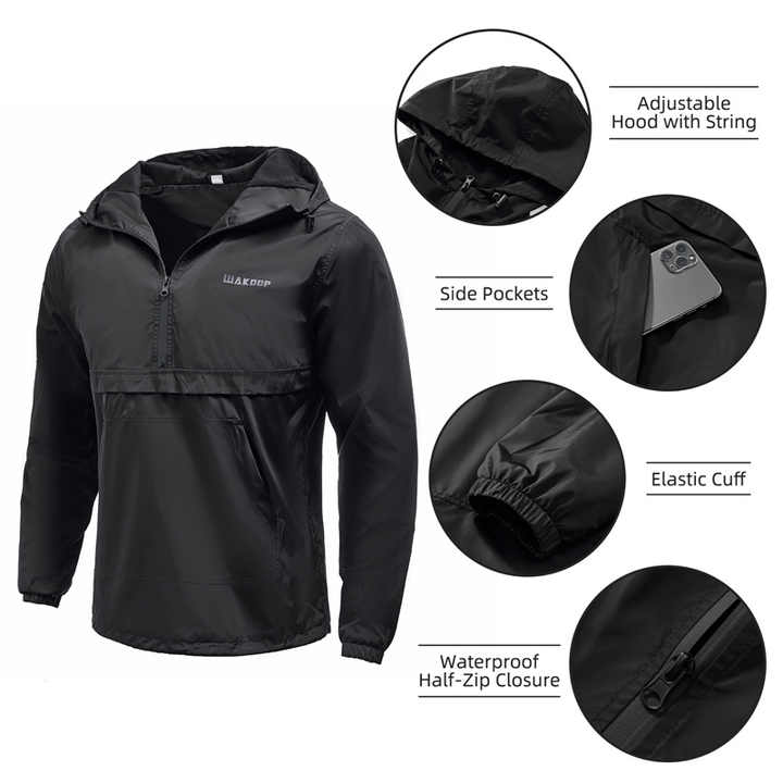 Custom Waterproof Outdoor Windbreaker - Half Zipper Jacket