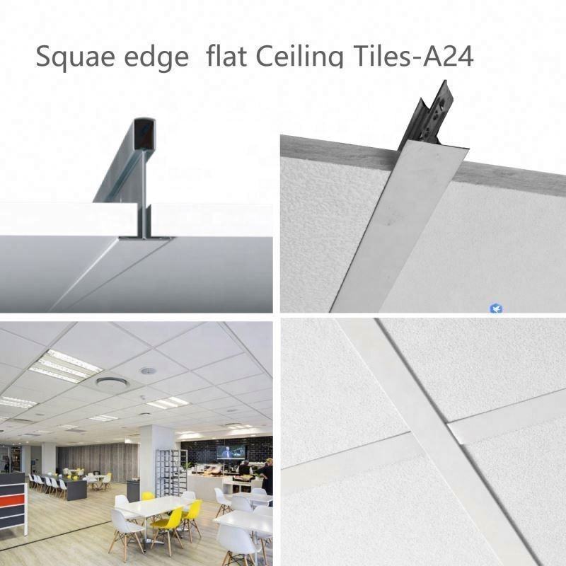 Mineral Wool Acoustic Ceiling Panels 600*600mm 15mm Rockwool Insulation Suspended Grid Ceilings ...