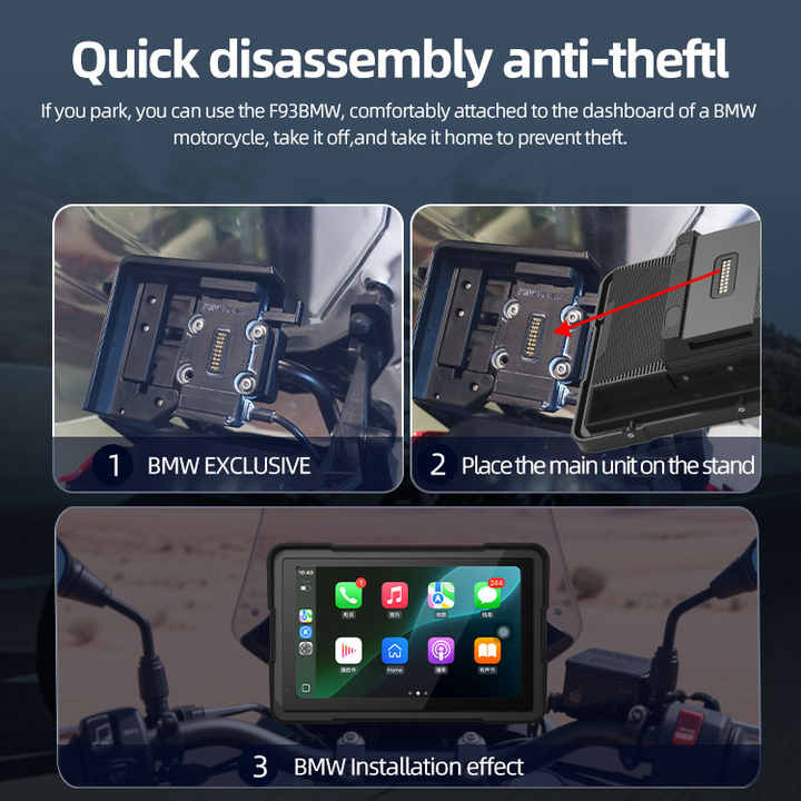 7 Inch Motorcycle Android Auto Screen with Tpms Motorcycle Carplay for ...