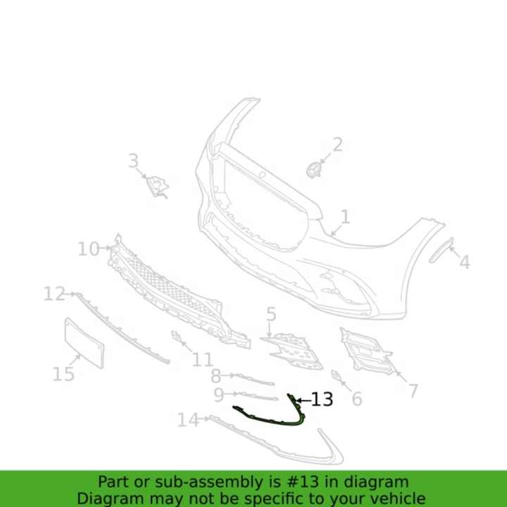 Mercedes S-Class W223 Front Bumper Chrome Molding OEM2238851902