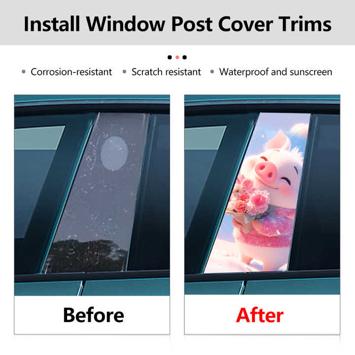 Custom Design Car Window Pillar Stickers - DIY Decals