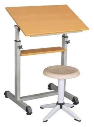 Wood Drafting Table - Adjustable & Certificated for Schools