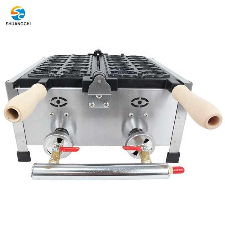 LPG Gas Waffle Crispy Maker Industrial Fish Waffle Machine Commercial ...