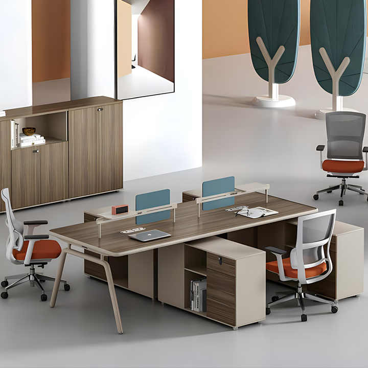 Employee 4 Person Linear Office Workstation Work Station Modern Ceo ...