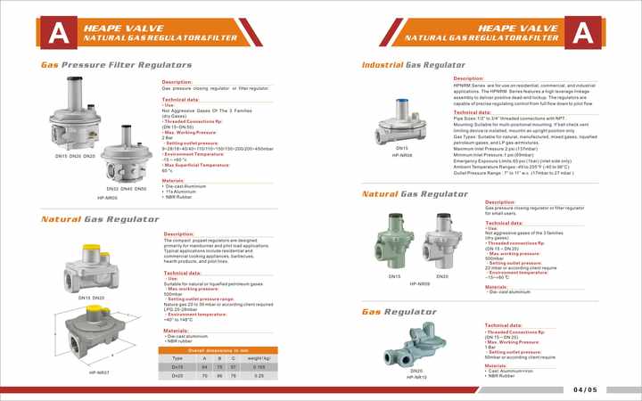 HEAPE HPR04 0.5-5 Bar Pipe Natural Gas Regulator - 2 Year Warranty