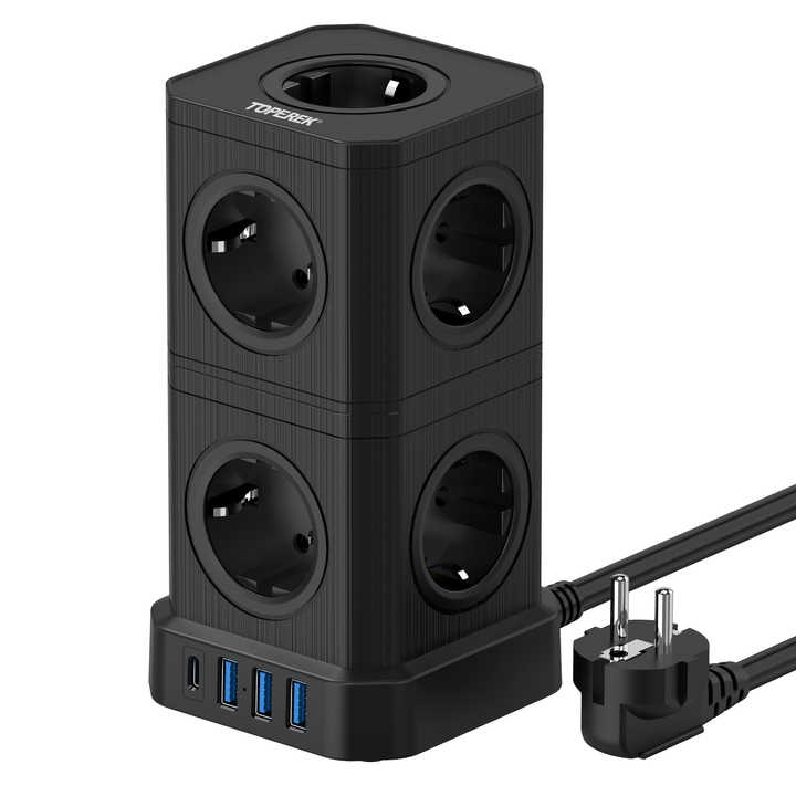 New Trend 9-Way Detachable Flexible Europe Power Socket Multi-Plug ...